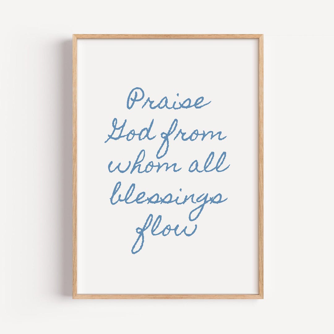 Doxology Christian Wall Art: Minimalist Bible Verse Poster (digital ...