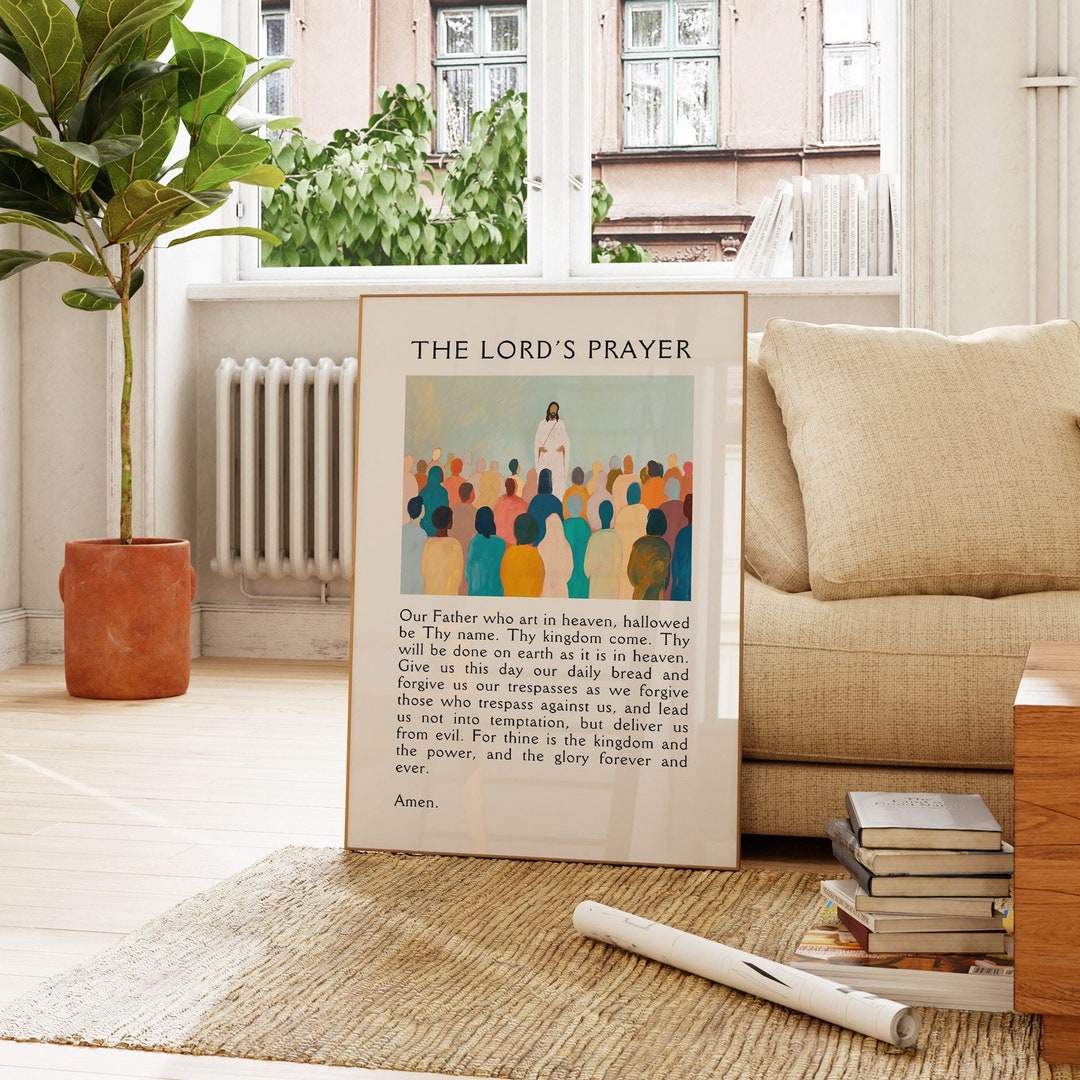 The Lord's Prayer Modern Christian Art Minimalist Christian Poster ...