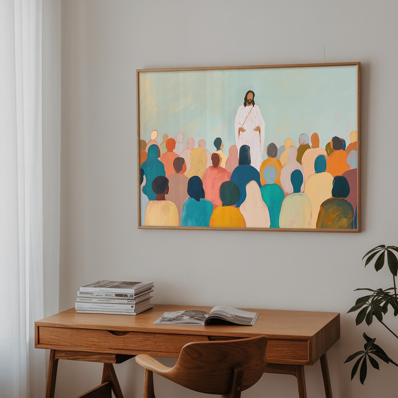 Jesus Teaching His Disciples Modern Christian Art Bible Verse Wall Art ...