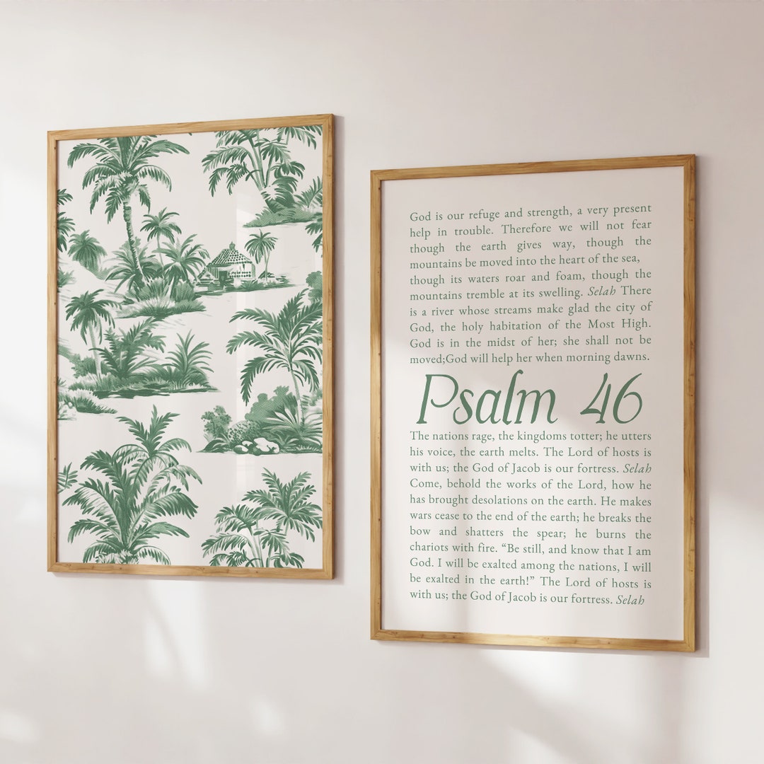 Psalm 46 Vintage Christian Wall Art, Trendy Apartment Decor, Bible ...