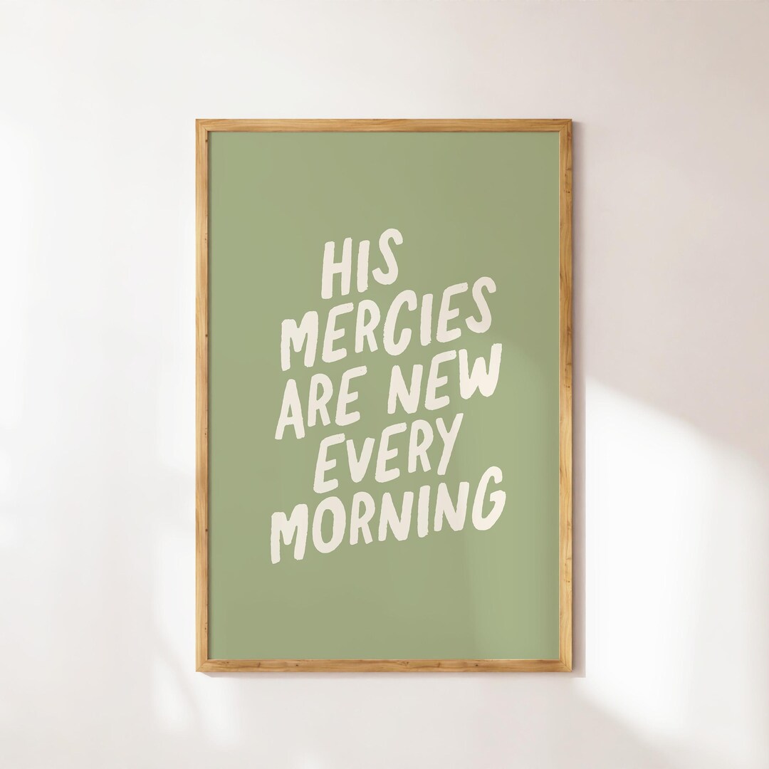 Christian Wall Art Quote, His Mercies Are New Every Morning, Printable ...