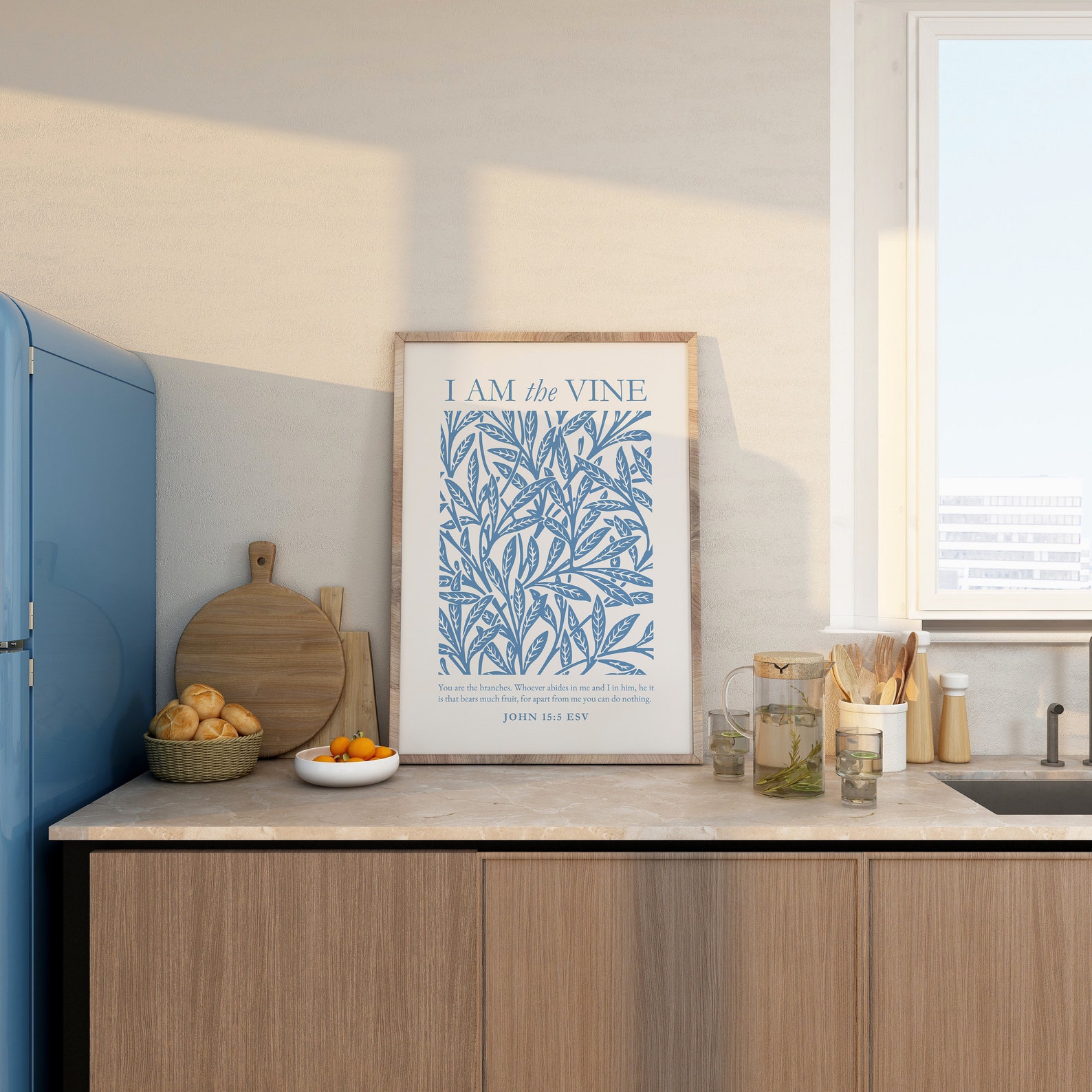 I Am the Vine Vintage Poster for Christian Home Wall Decor for ...