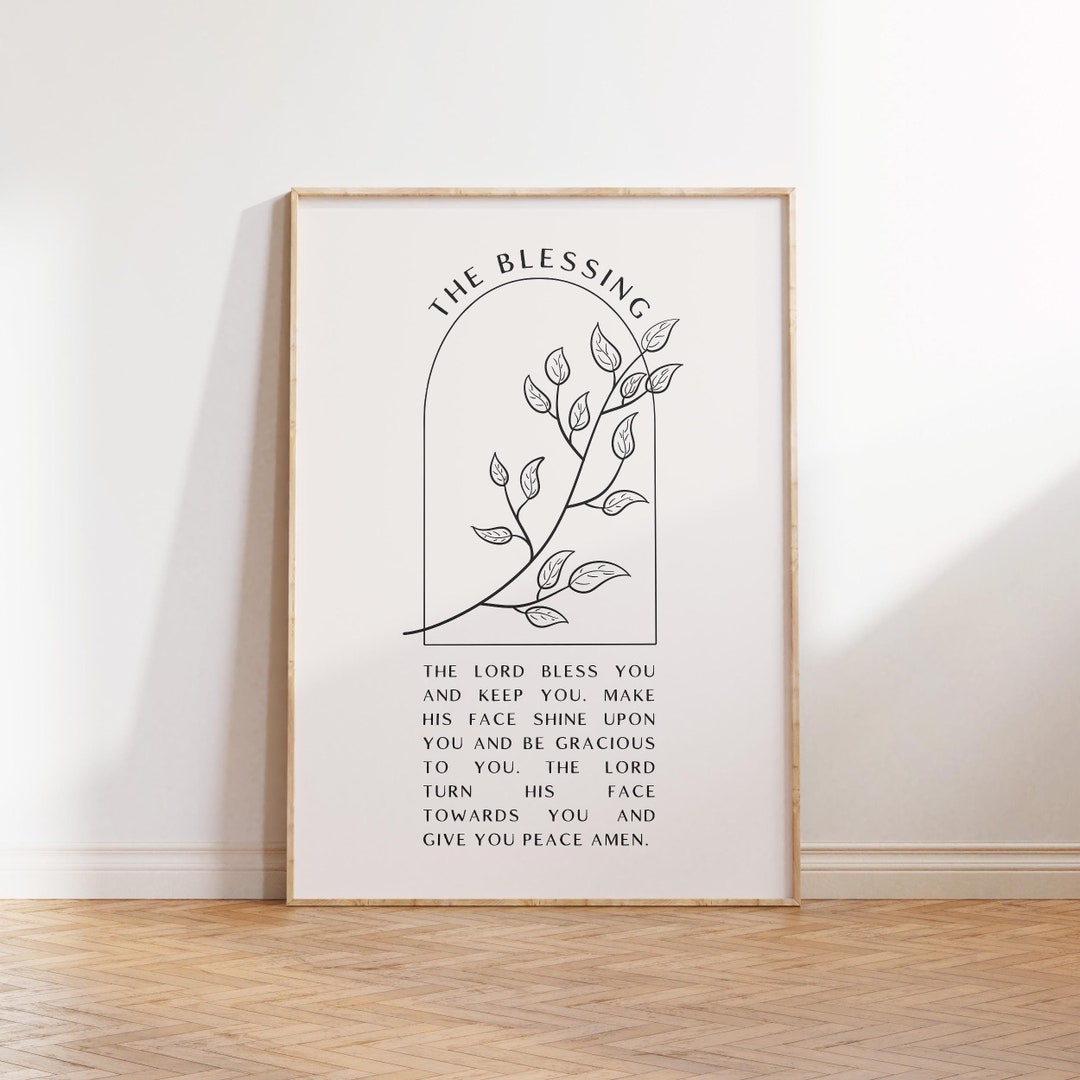 The Blessing Print, Christian Wall Art, Scripture Wall Art Gift, Dorm ...
