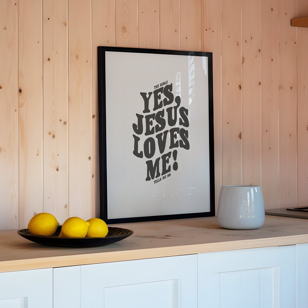 Jesus Loves Me Christian Wall Art: Minimalist Bible Verse Poster ...