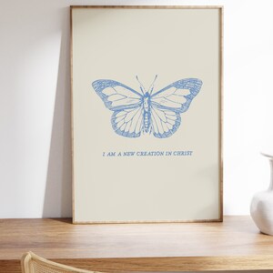 New Creation Butterfly Vintage, Christian Poster, Printable Wall Art ...