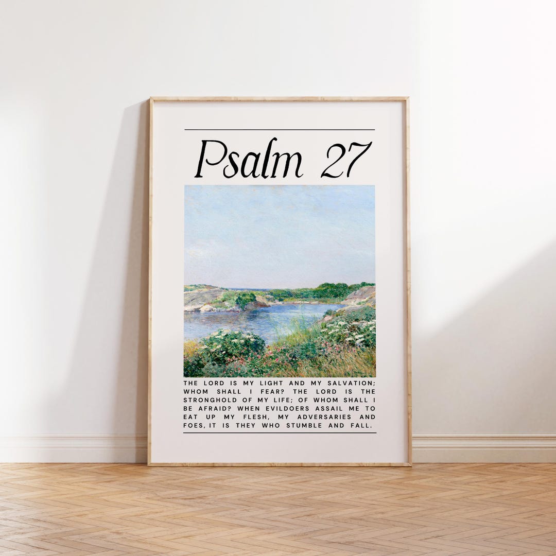 Psalm 27 Coastal Bible Verse Print: Beach House Wall Art (digital ...