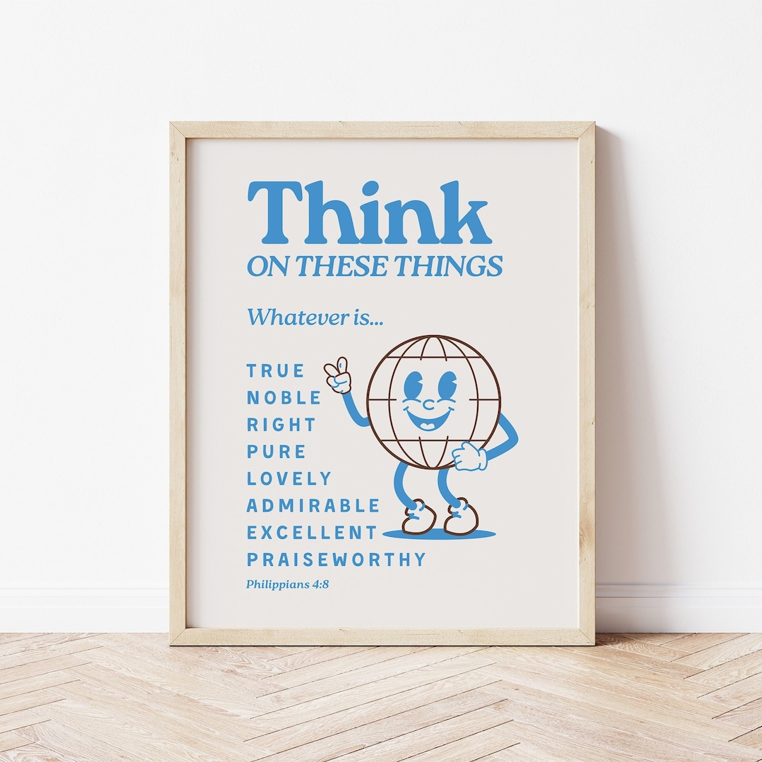 Retro Mascot Bible Verse Poster for Classroom Printable Art for ...