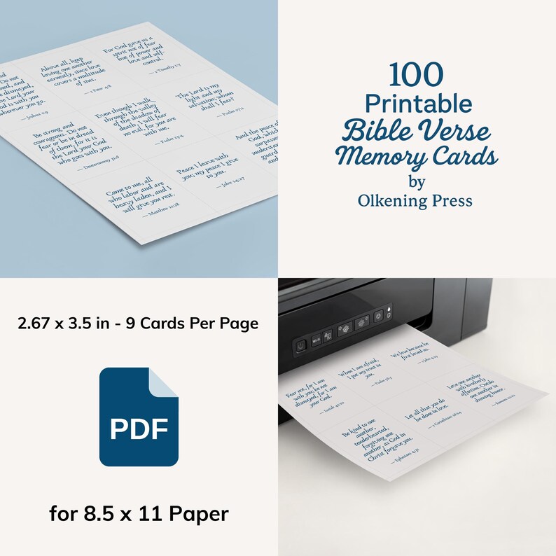 Printable Bible Verse Cards: Vintage Christian Scripture (PDF Download ...