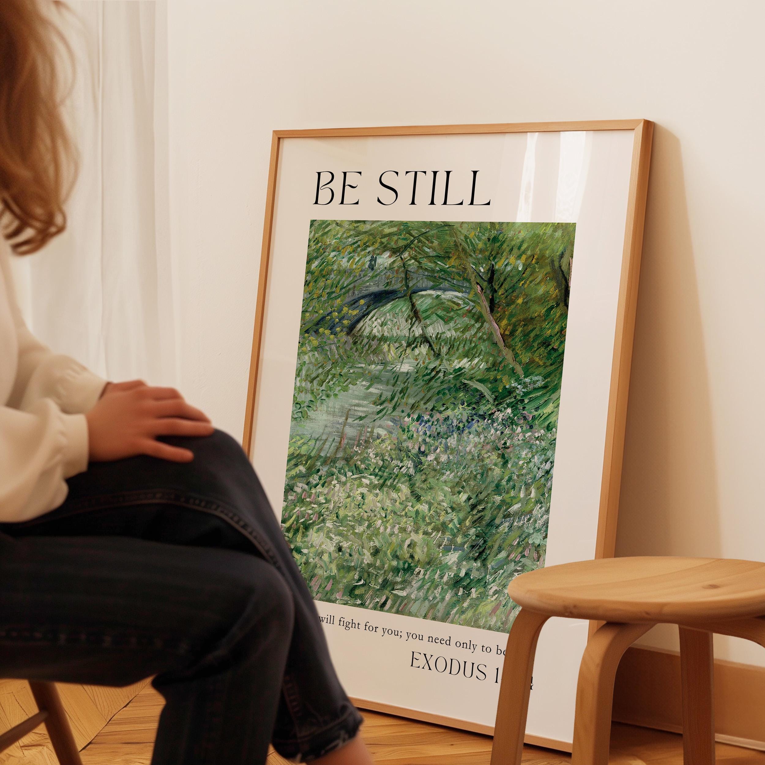 Exodus 14:14 Be Still and Know I Am God Vintage Christian Art Bible ...