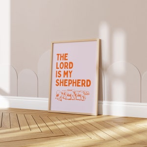 Psalm 23 Pink Vintage Print, Christian Poster, Printable Wall Art ...