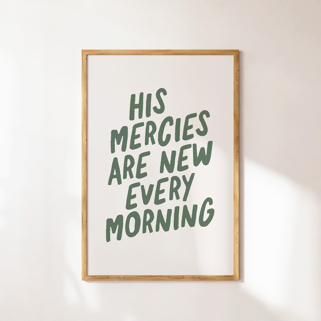 His Mercies Are New Every Morning Minimalist Christian Wall Art Poster ...