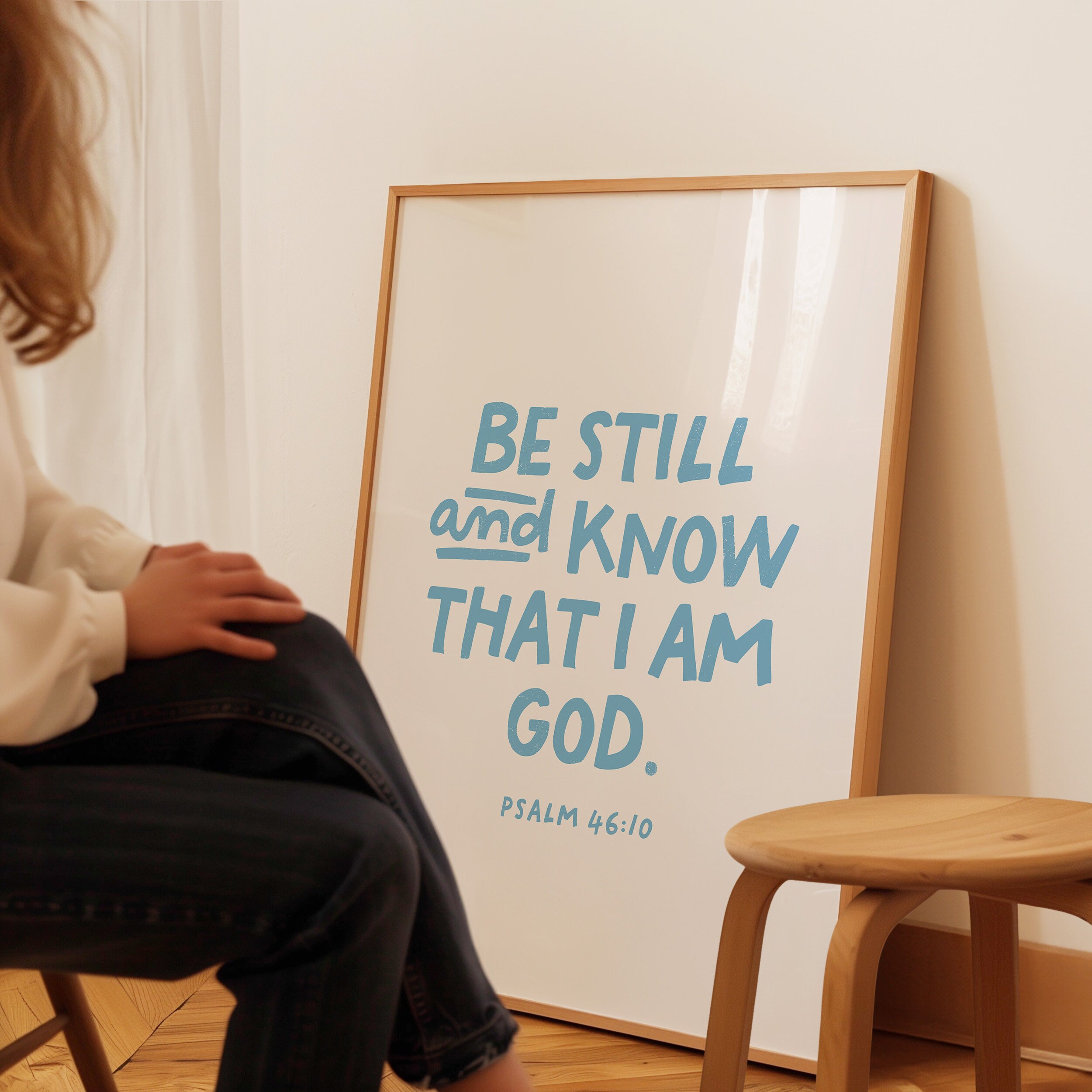 Be Still and Know Christian Wall Art Minimalist Bible Verse Quote ...