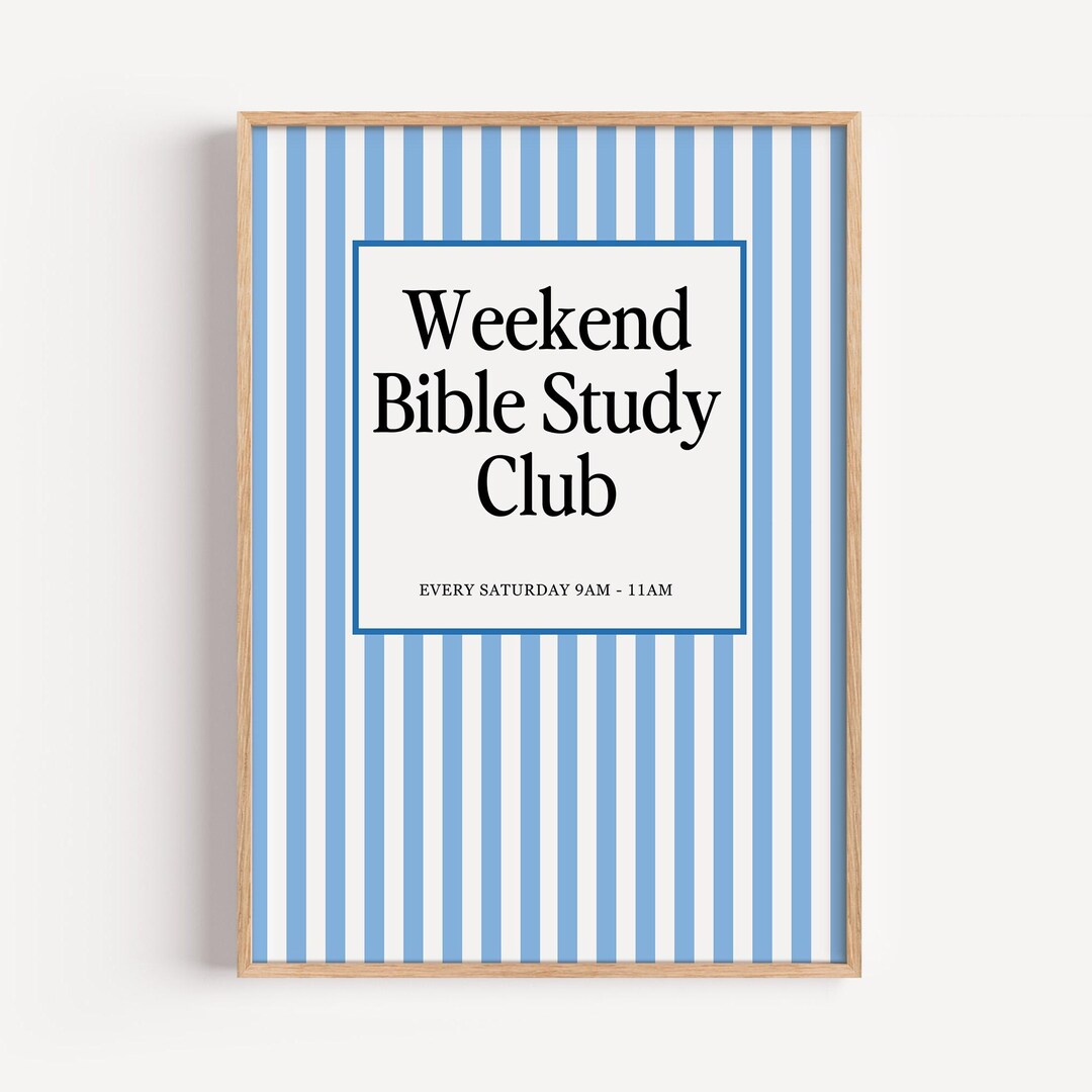 Weekend Bible Study Club Wall Art Printable, Christian Group Decor Gift ...