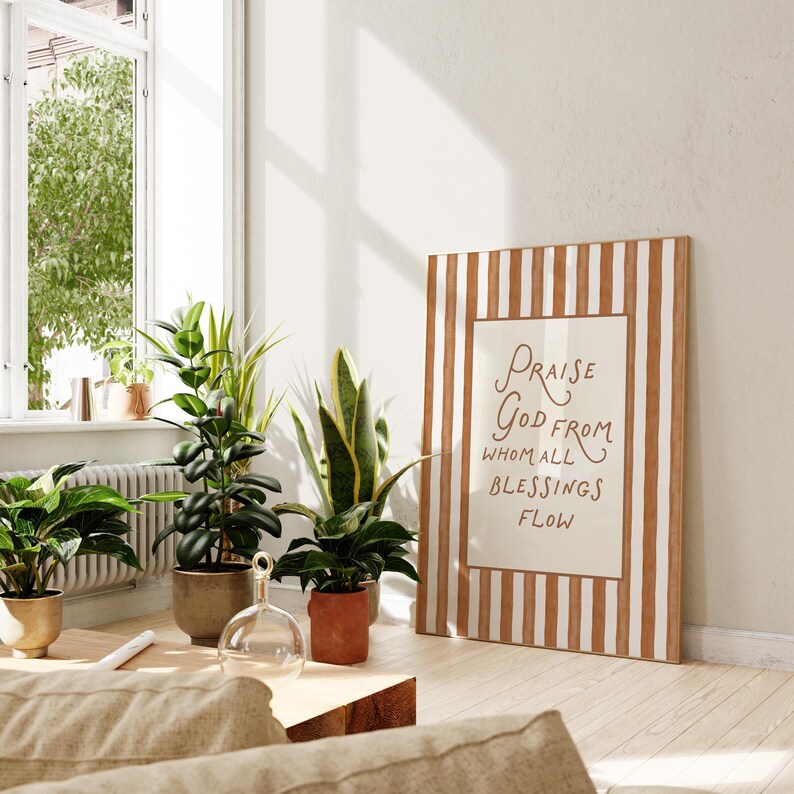 Christian Wall Art for Fall Entryway, Praise God Doxology Printable ...