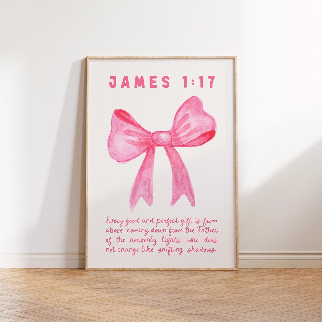 James 1:17 Coquette Room Decor Bible Verse Wall Art Christian Wall Art ...