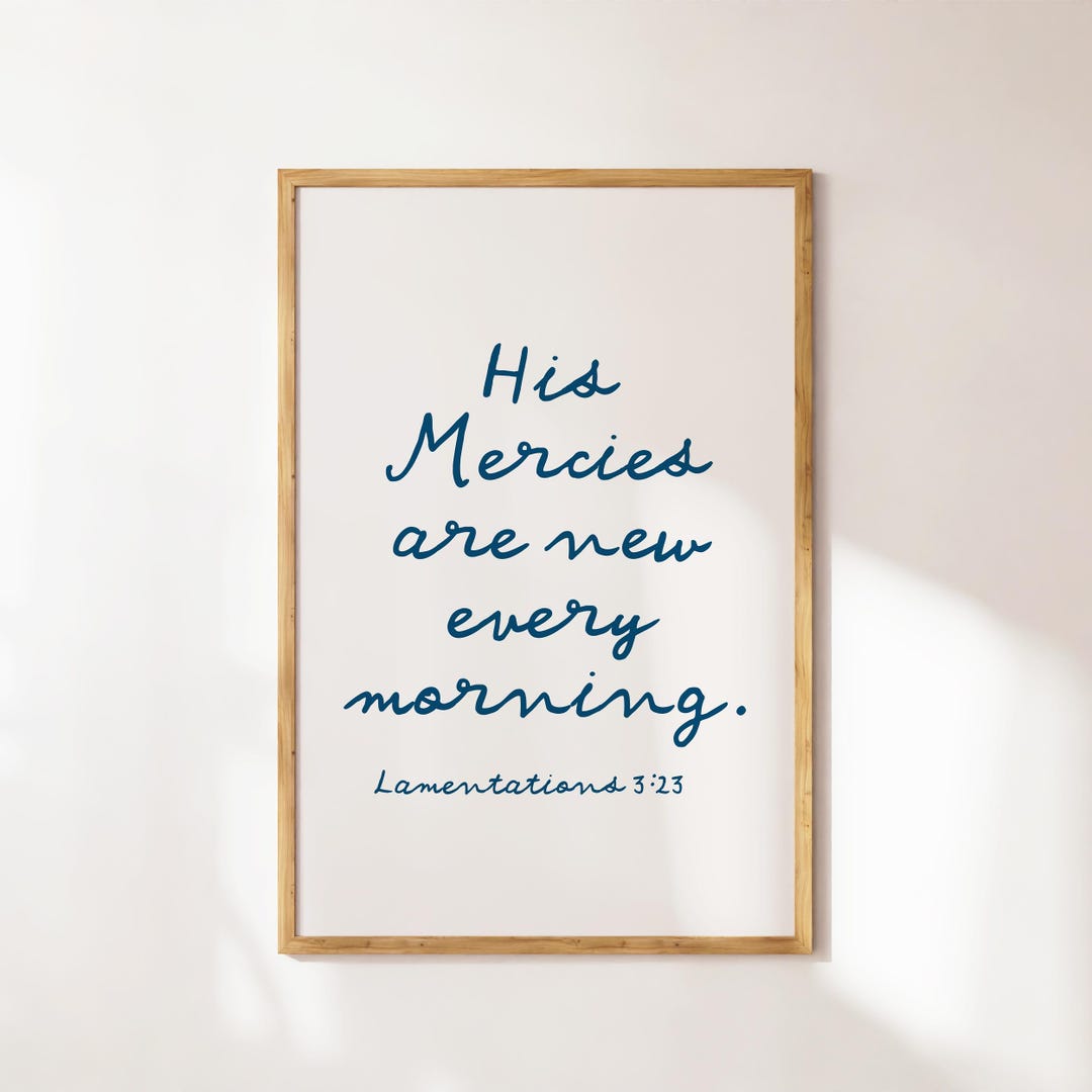 Hand-lettered Bible Verse Print "his Mercies New Every Morning" - Cozy ...