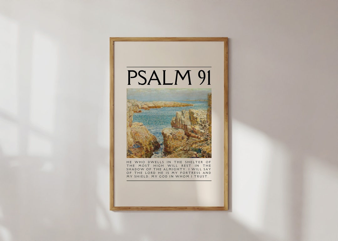 Vintage Psalm 91 Christian Poster - Printable Wall Art, Digital ...