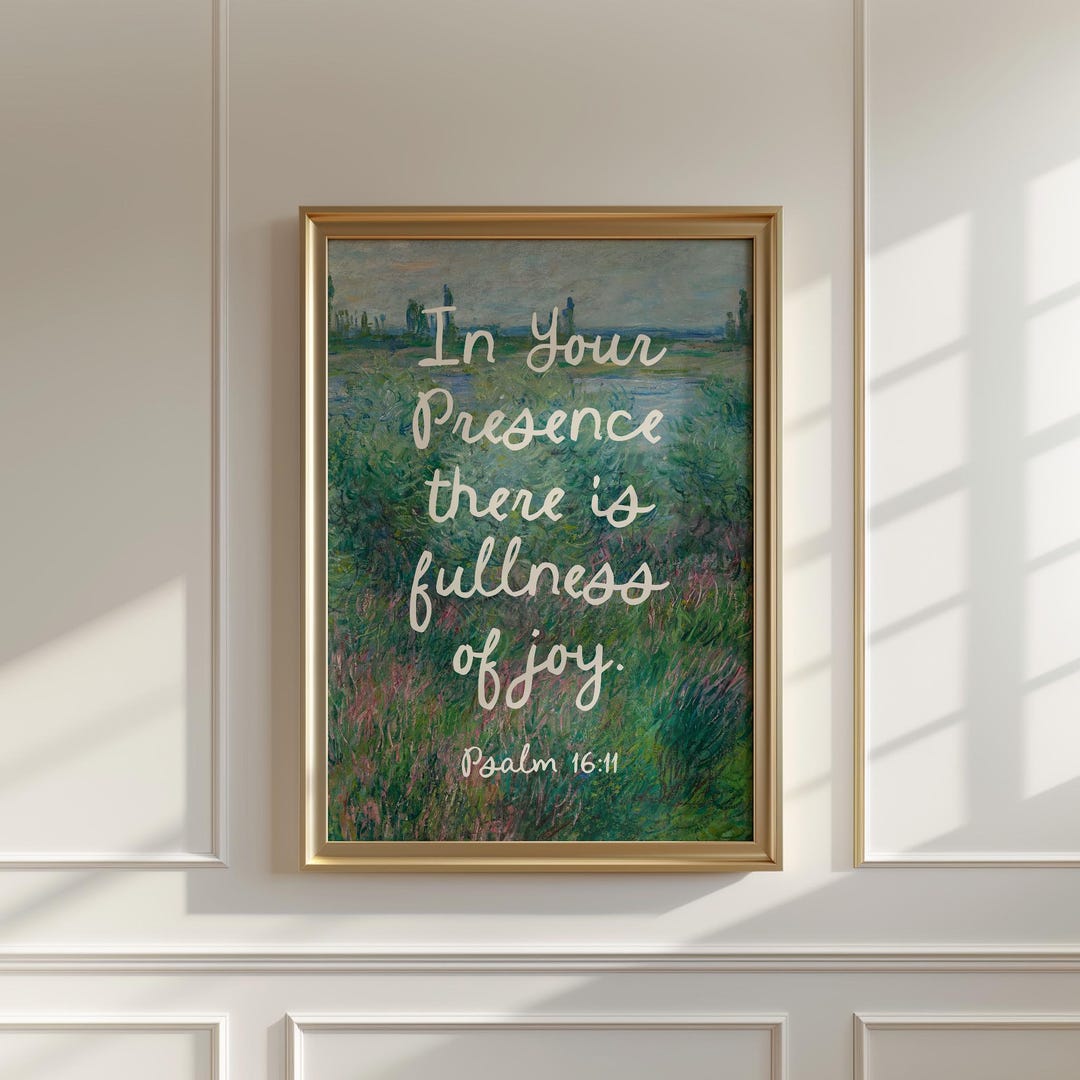 Psalm 16 Christian Wall Art Scripture Poster Bible Verse Wall Art ...