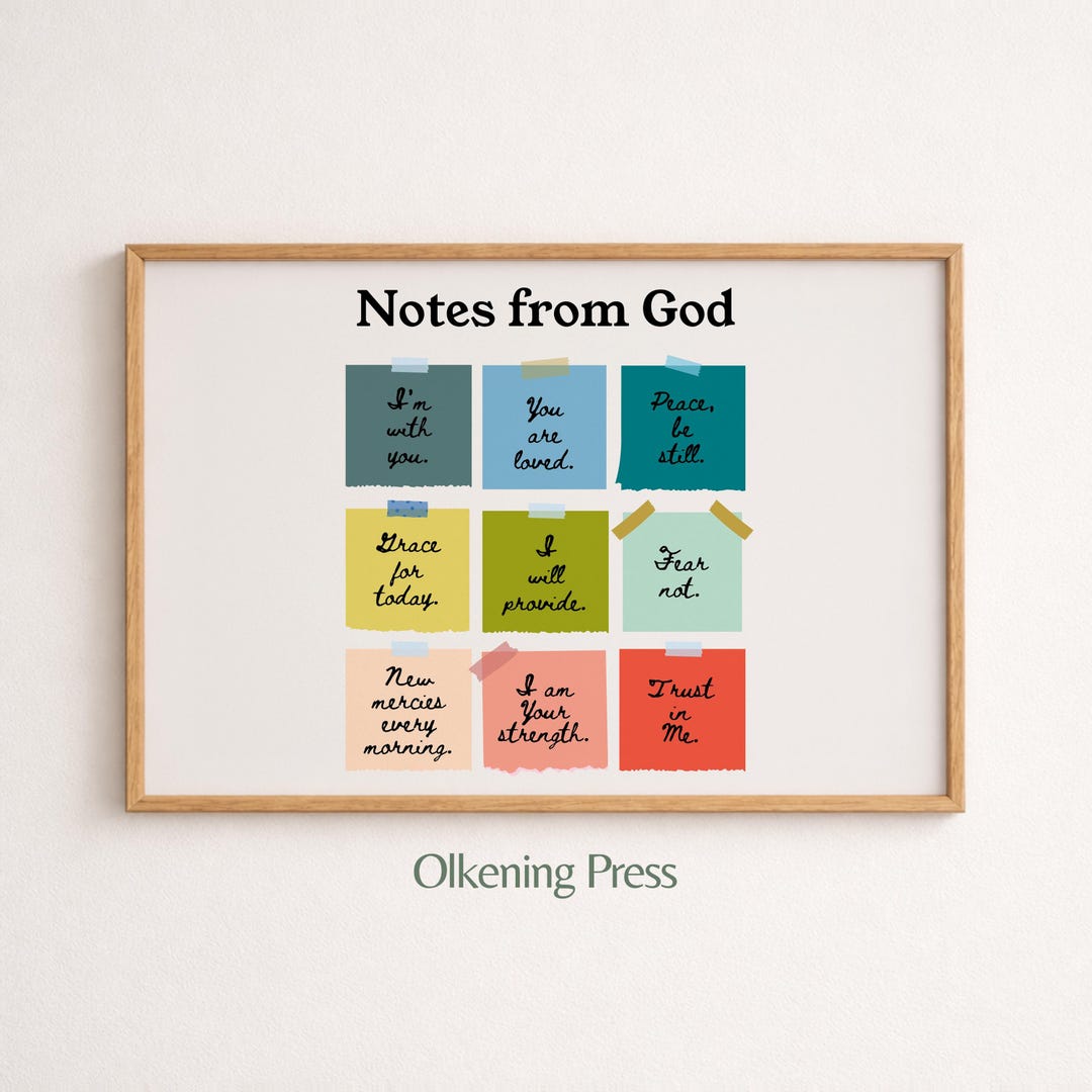 Notes From God - Christian Wall Art, Inspirational Digital Print, Bible ...