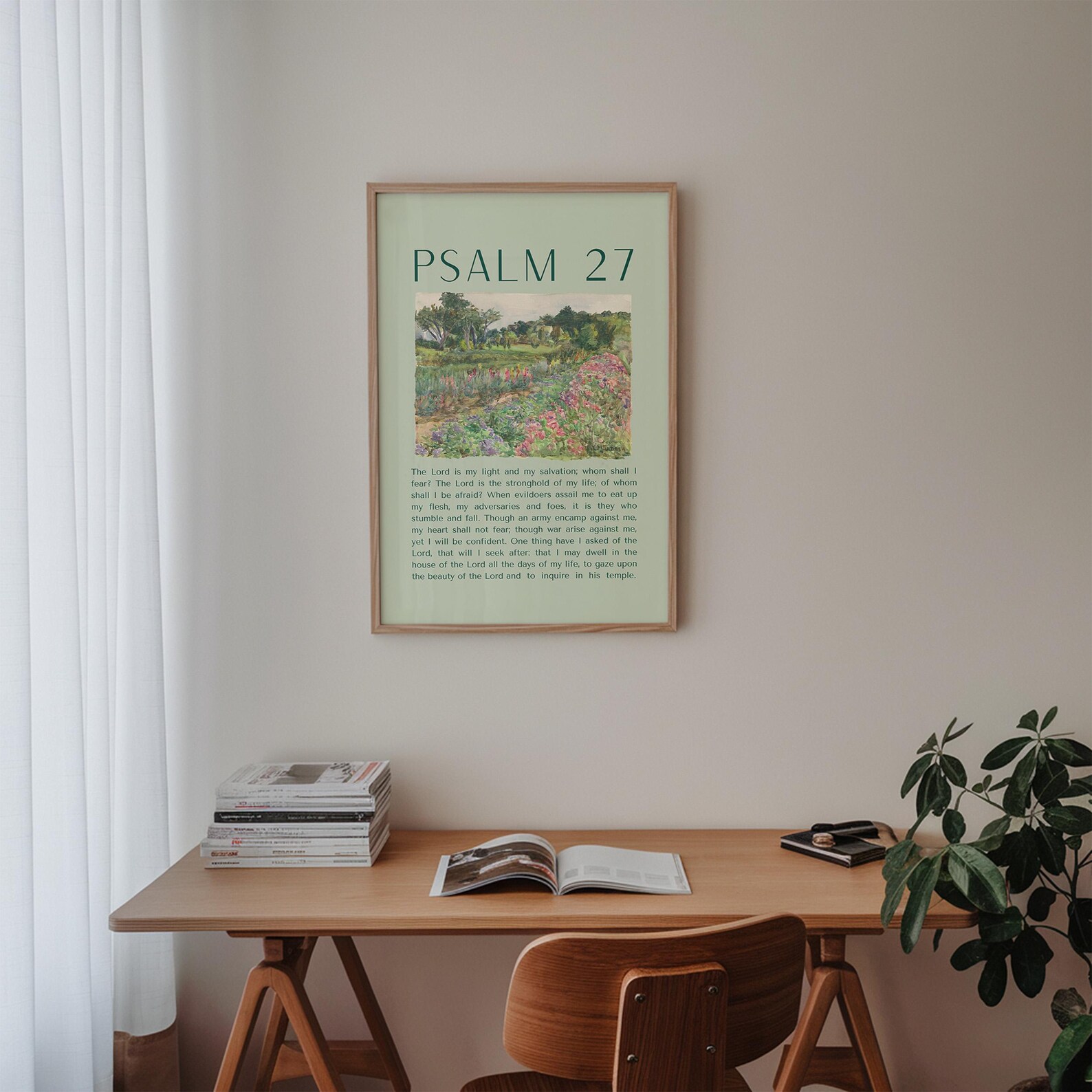 Psalm 27 Poster: Sage Green Christian Wall Art (digital Download) - Etsy