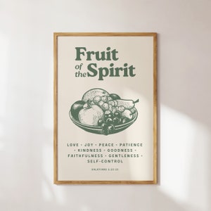 Retro Fruit of the Spirit Poster Printed & Shipped Christian Wall Art ...