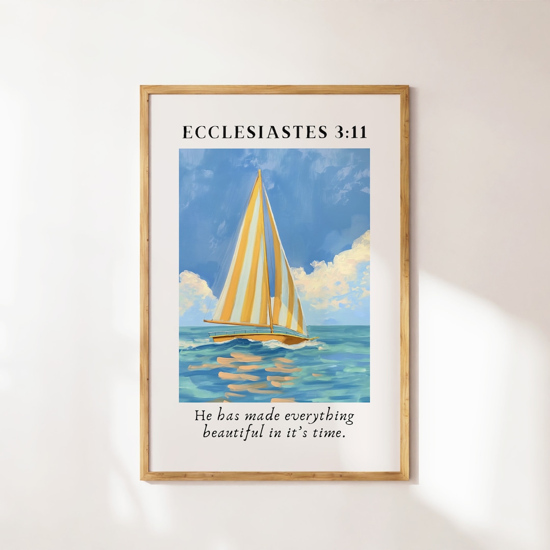 Ecclesiastes 3:11 Coastal Granddaughter Prints, Grandmillennial Poster ...