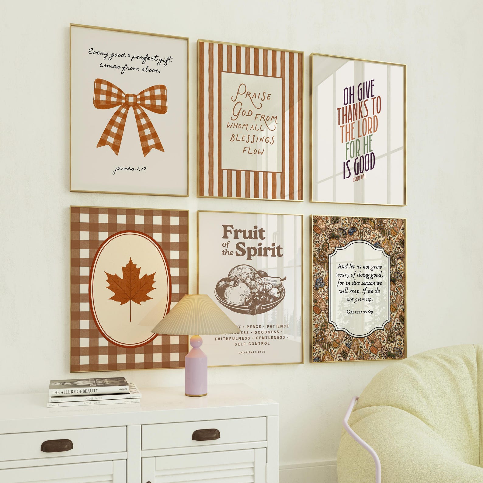 Fall Christian Wall Art, Bible Verse Posters for Thanksgiving Decor ...