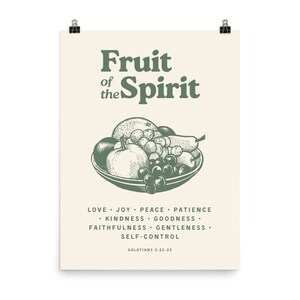 Retro Fruit of the Spirit Poster Printed & Shipped Christian Wall Art ...