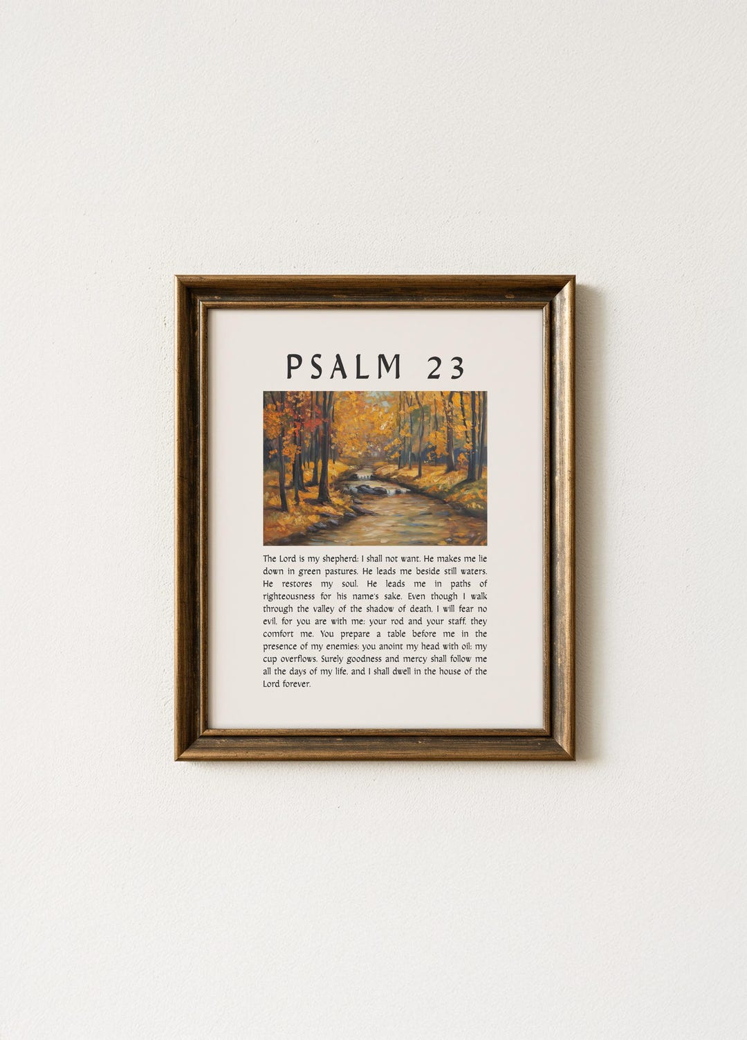 Fall Psalm 23 Scripture Art: Christian Landscape Print (digital ...