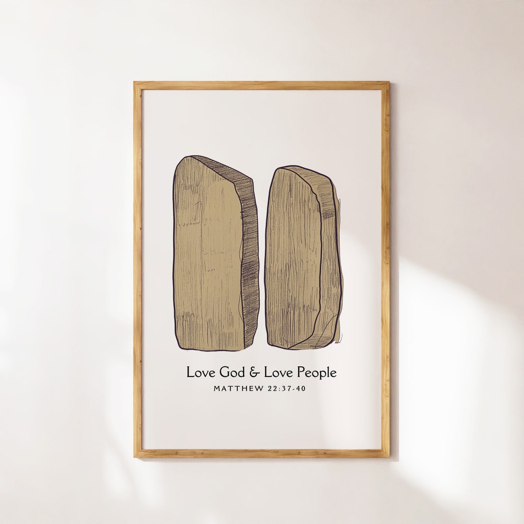 The 10 Commandments Printable Art Bible Verse Wall Decor Christian Wall ...