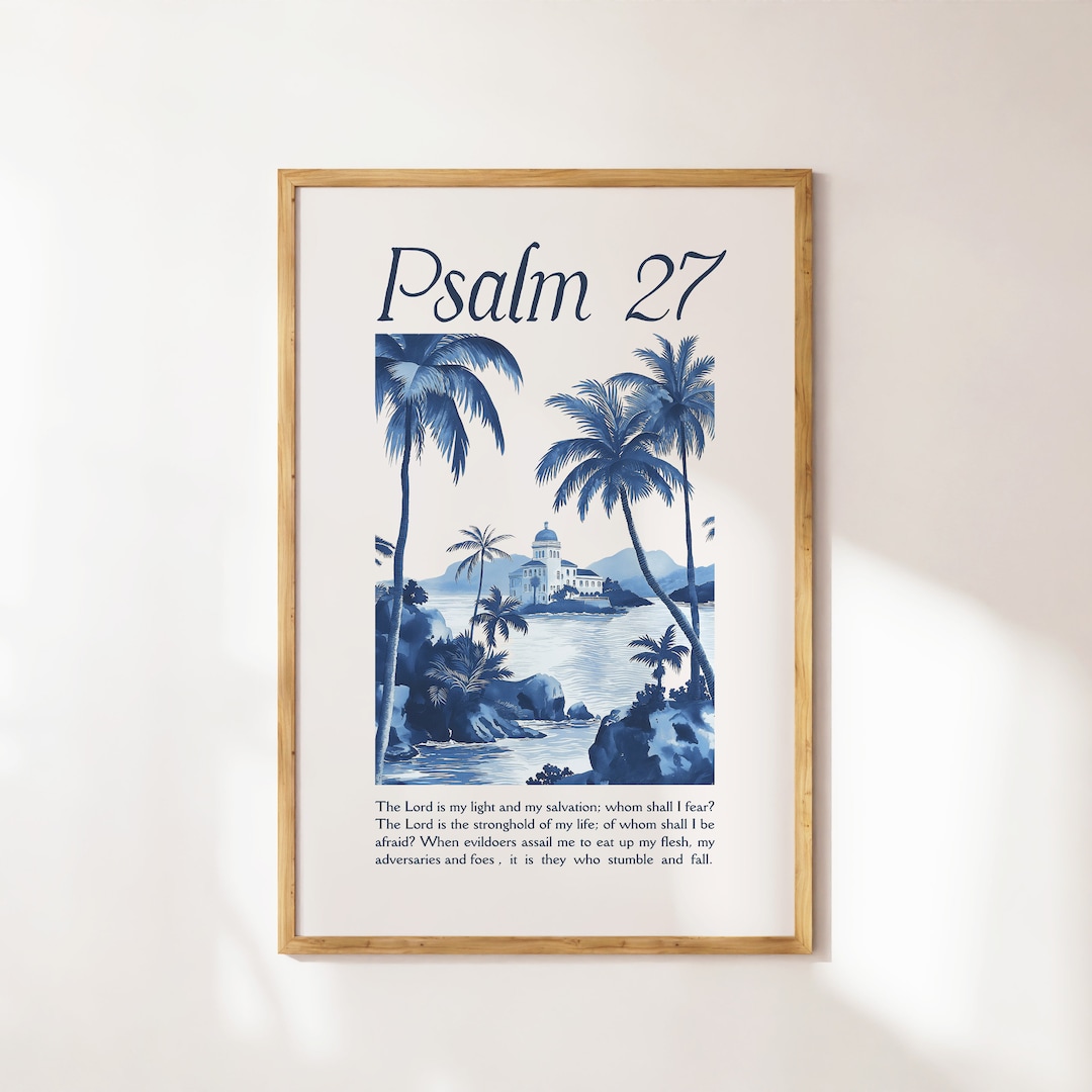 Psalm 27 Christian Wall Art: Vintage Toile Print (digital Download) - Etsy