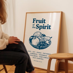 Fruit of the Spirit Print: Retro Christian Scripture Wall Art (digital ...