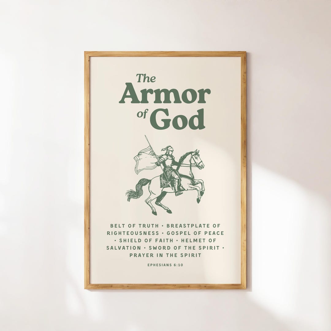 Armor of God Poster, Christian Wall Art, Names of God, Bible Verse Wall ...