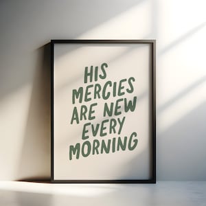 His Mercies Are New Every Morning Minimalist Christian Wall Art Poster ...
