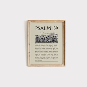 Psalm 139 Vintage Christian Wall Art Neutral Printable Wall Art ...