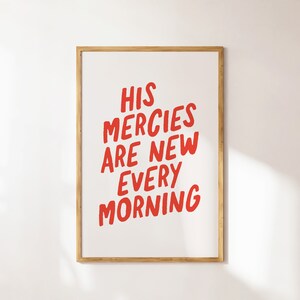 New Mercies Minimalist Christian Typography Wall Art Print Art Digital ...