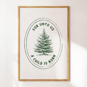 Christmas Tree Bible Verse Art: Christian Holiday Home Decor (digital ...
