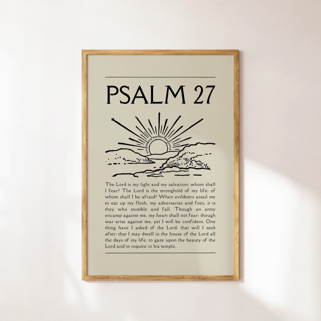 Vintage Psalm 27 Print: Neutral Christian Wall Art (digital Download ...