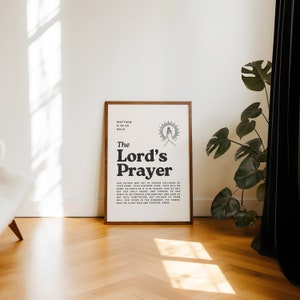The Lord's Prayer, Retro Christian Wall Art, Minimalist Christian ...