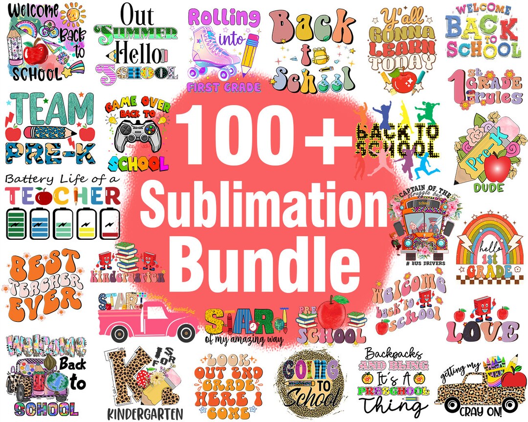 Back to School Sublimation PNG Bundle for Teachers (digital Download ...