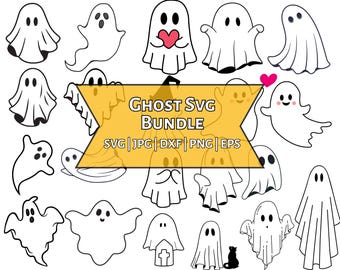 Ghost Bundle Svg, Ghost Svg, Halloween Svg, Cute Ghost Svg, Ghost ...