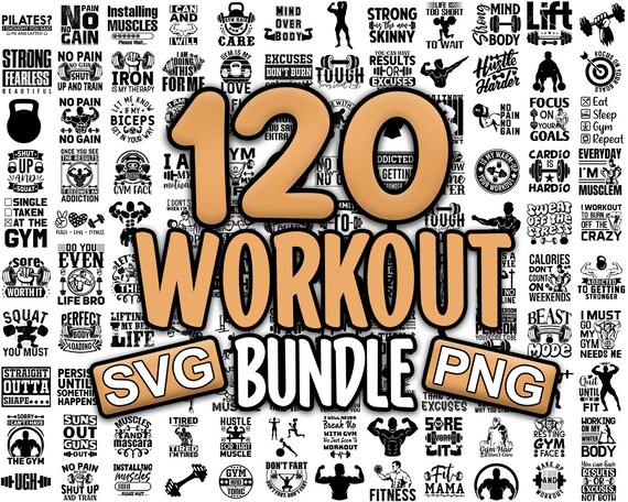 Workout Svg Gym Svg Bundle Fitness Svg Exercise Svg Barbell - Etsy