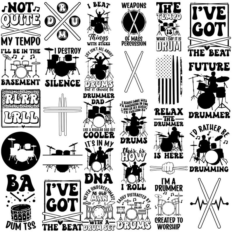 Drummer Svg Bundle Drum Quotes Beat Things With Drurms Break Silece ...