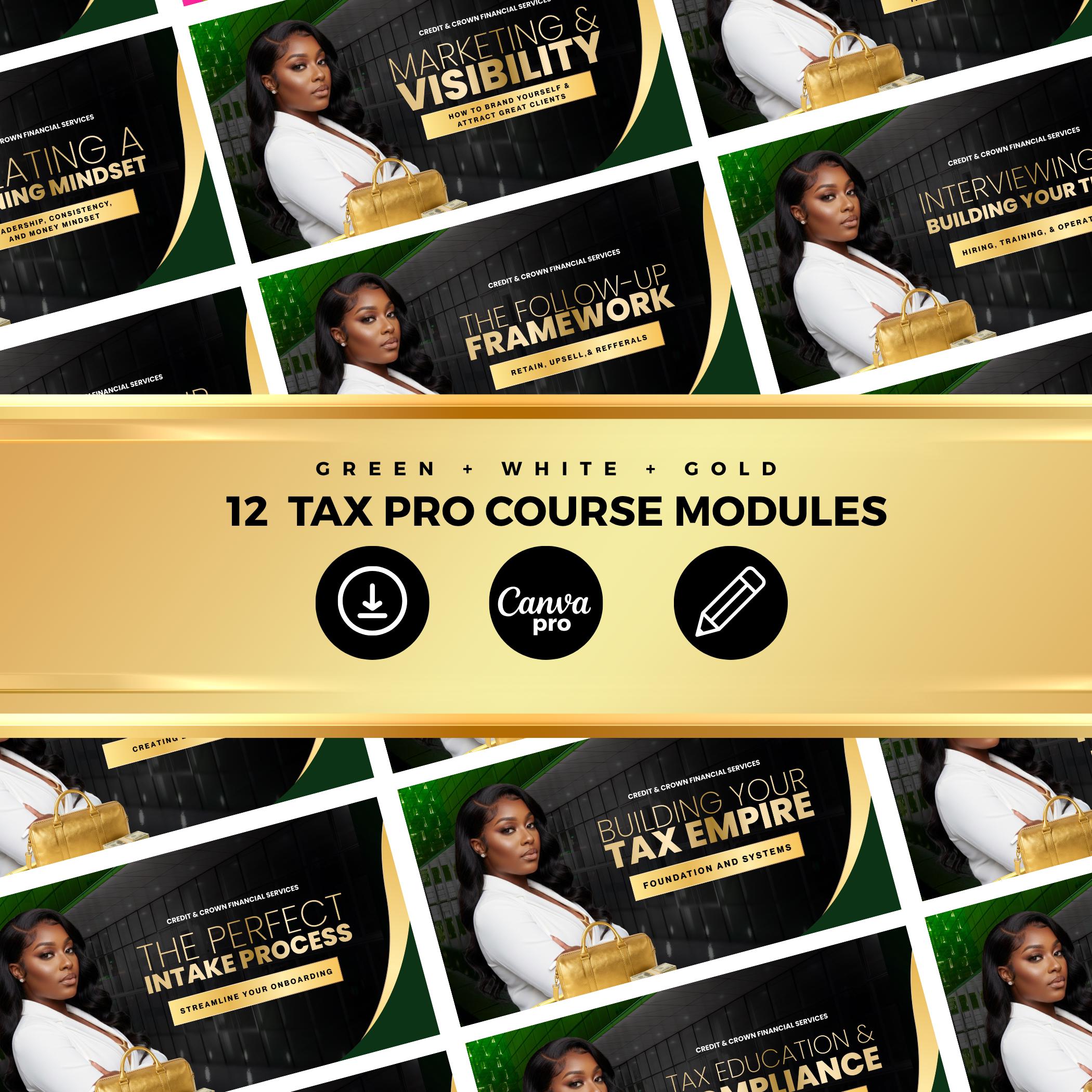 Tax Pro Course Module Templates | Editable Canva Designs (digital ...