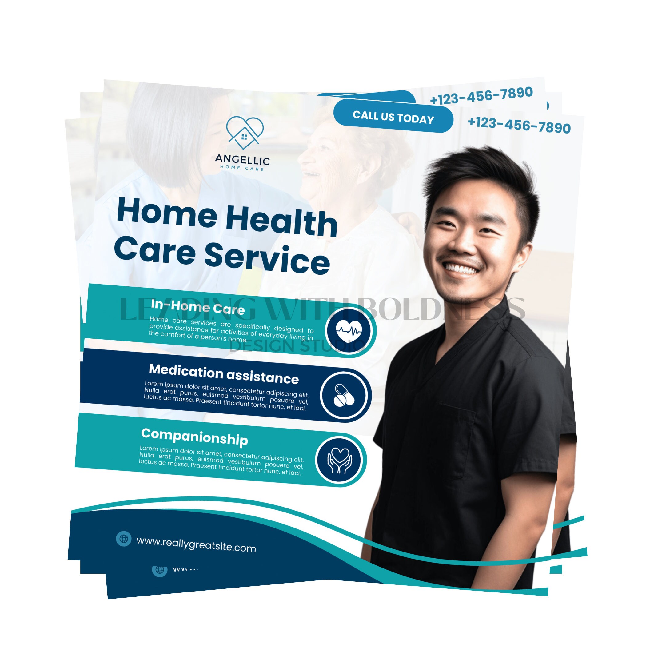 Home Health Care Services Flyer, Senior Care Flyer, Caregiver Services ...