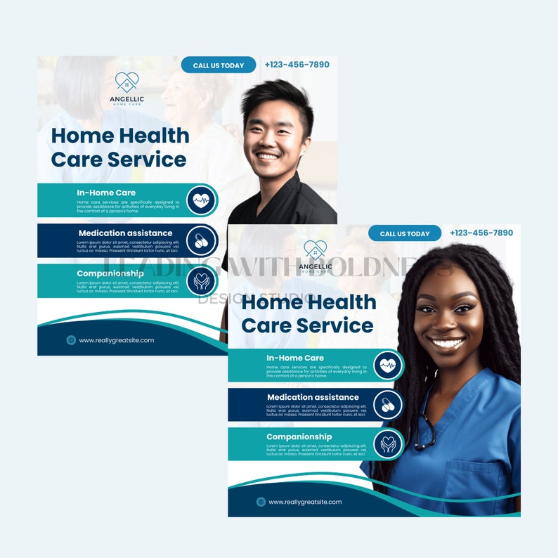 Home Health Care Services Flyer, Senior Care Flyer, Caregiver Services ...