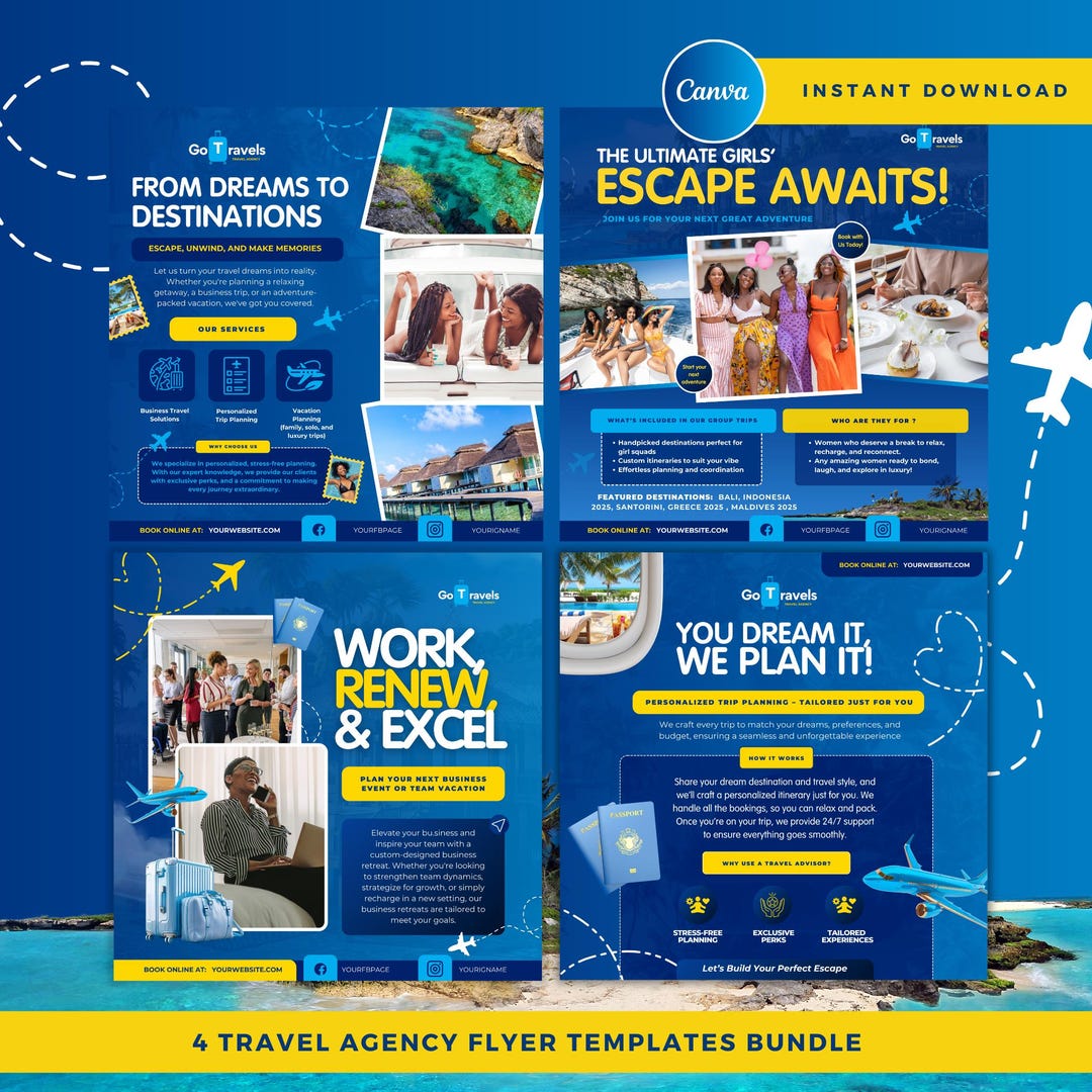 Travel Agent Flyer, DIY E-flyer Template, Travel Flyer, Vacation Flyer ...