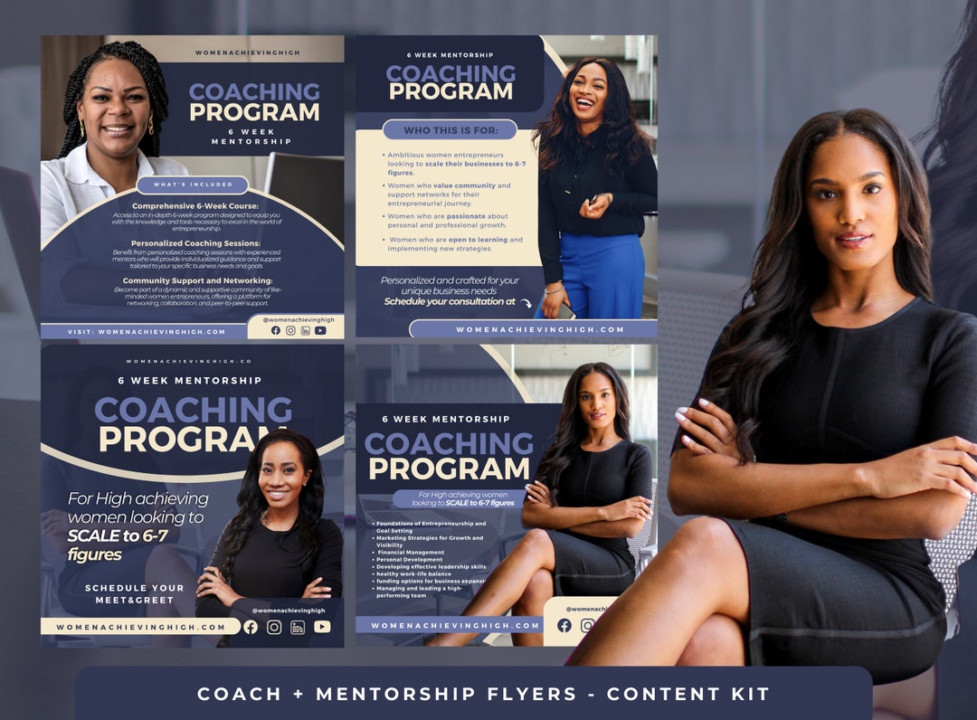 Business Coach Flyers, Social Media Content Templates (canva Editable ...