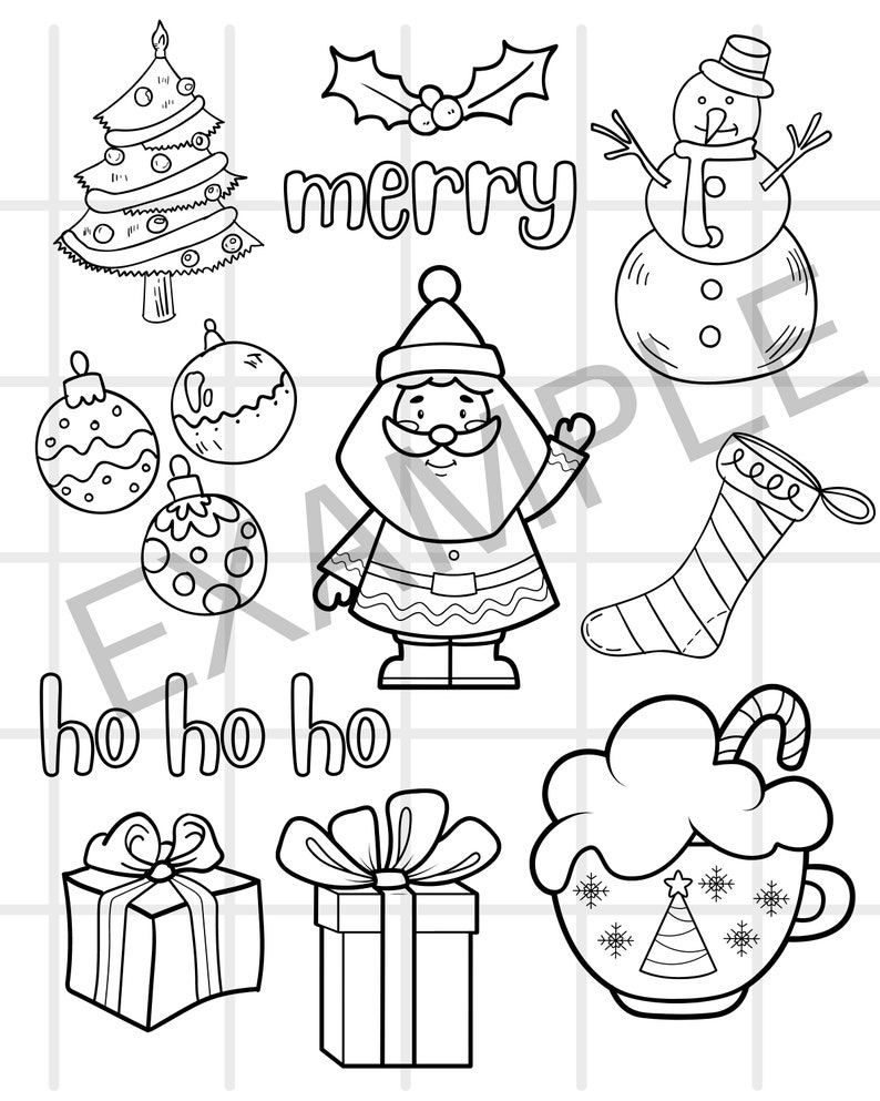 20 Pc Holiday Coloring Bundle / Coloring Pages / Christmas Coloring ...