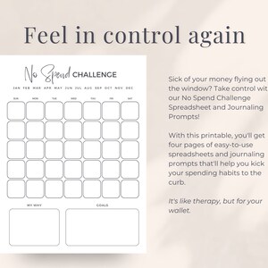 30 Day Saving Challenge Printable | No Spend Money Saving Challenge ...